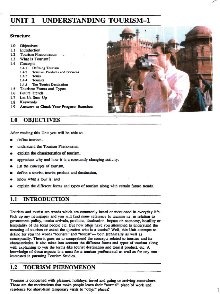 Principles and Practices of Tourism Study Material | PDF