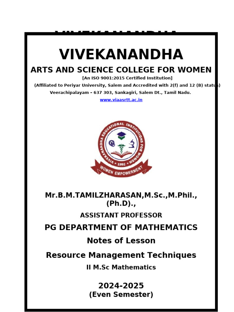 RMT | PDF | Linear Programming | Mathematical Optimization