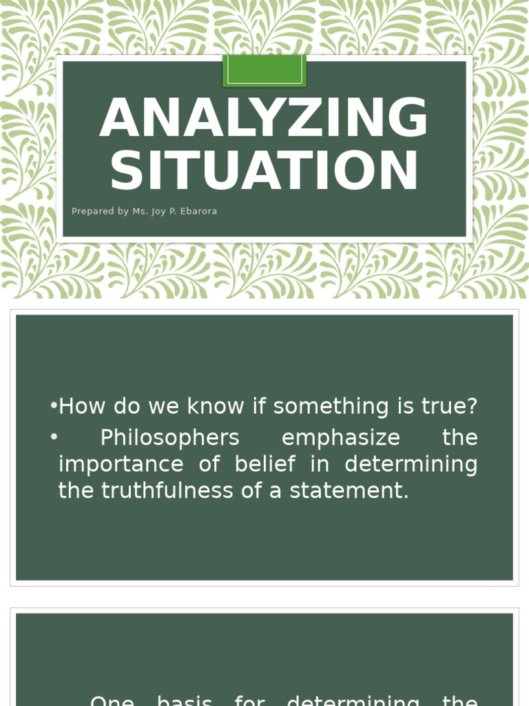 Analyzing Situation | PDF