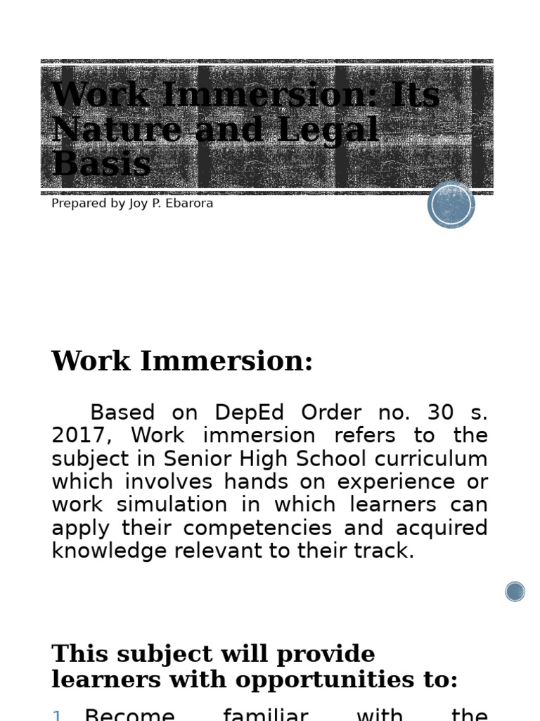 Work Immersion | PDF
