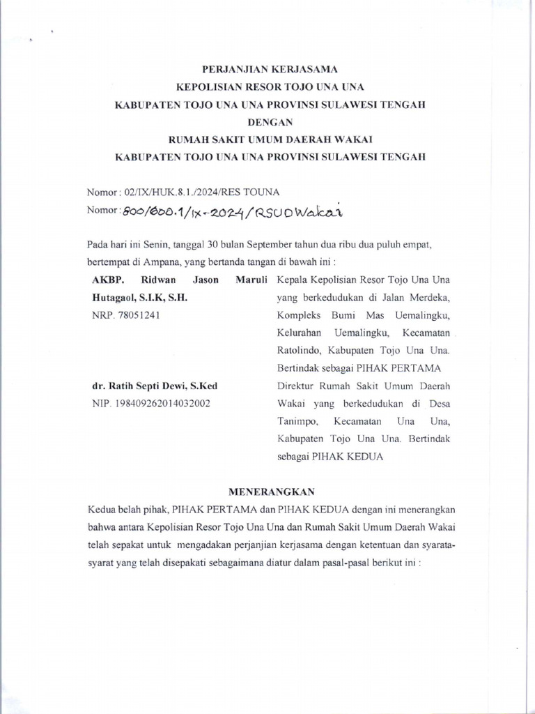 MOU KEPOLISIAN RESOR | PDF