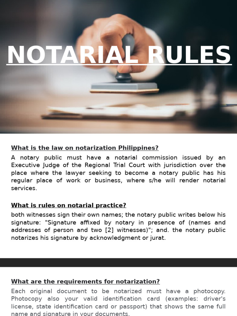 Notarial Practices in the Philippines | PDF | Notary Public | Deed