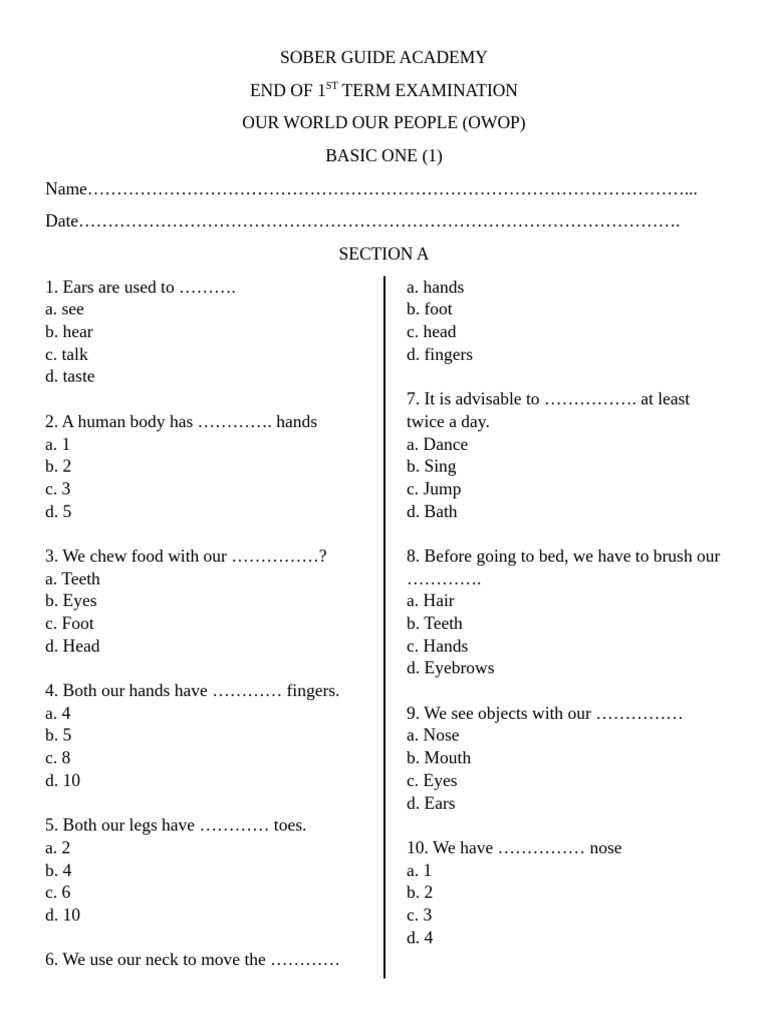 OWOP Basic One Exam Guide | PDF