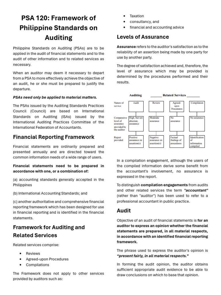 PSA 120 | PDF | Audit | Financial Statement