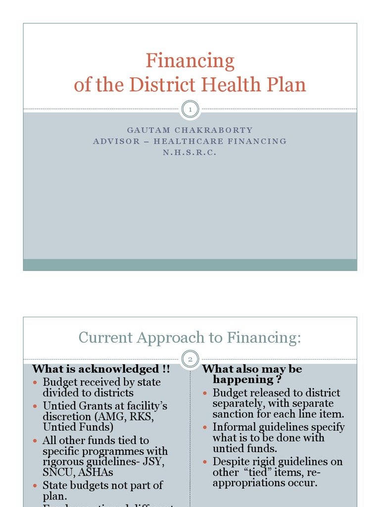 Financing of District Health Plan | PDF | Business | Economies