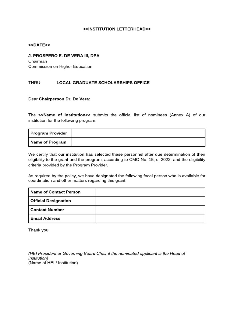 (Do Not Edit and Please Download) SHEI Nomination Template With Annex ...