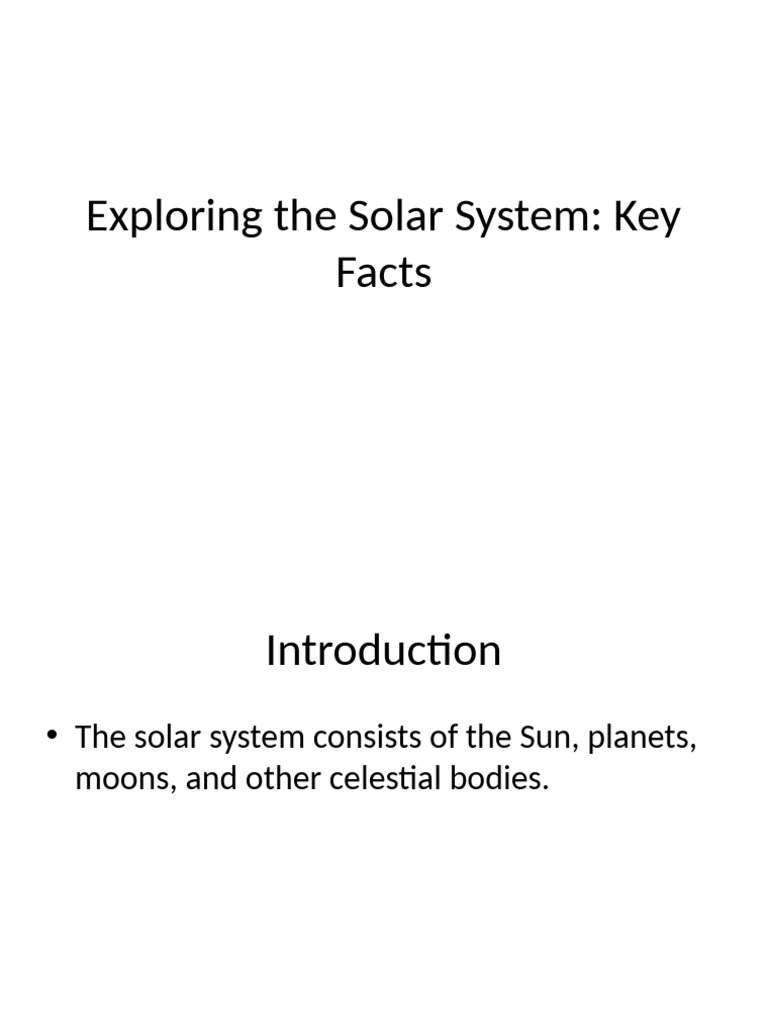 Exploring The Solar System Key Facts | PDF
