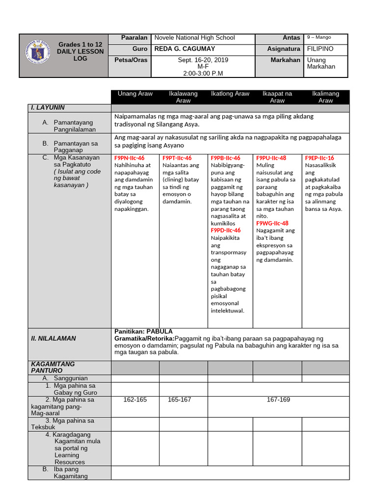 Grade 8 DLL Format | PDF