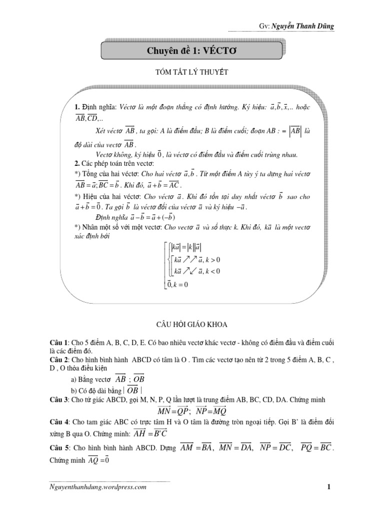 Phe Toan Vecto | PDF