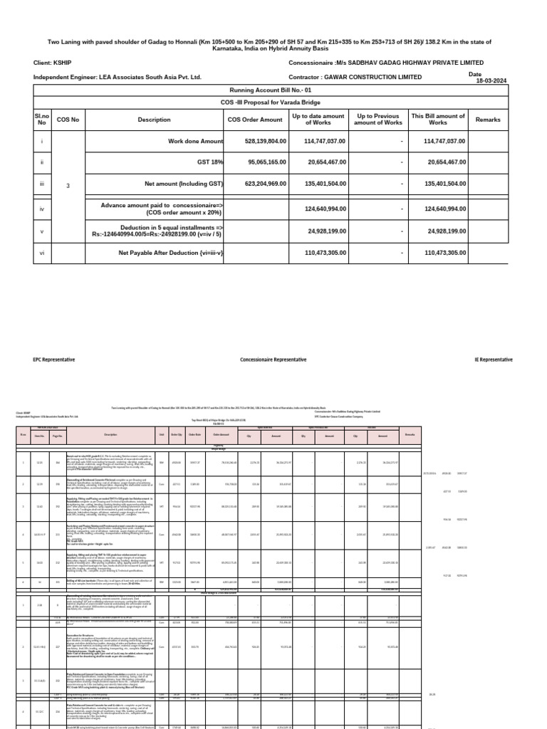 COS-3 RA Bill 01 | PDF | Concrete | Reinforced Concrete