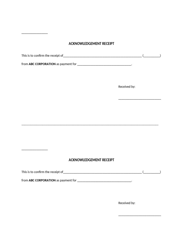 Acknowledgement Receipt | PDF