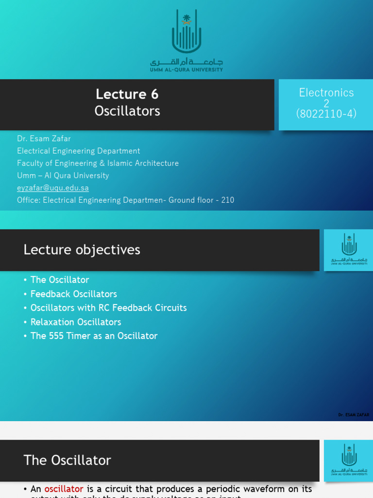 Lecture 6 Oscillators Part 1 | PDF | Electronic Oscillator | Amplifier