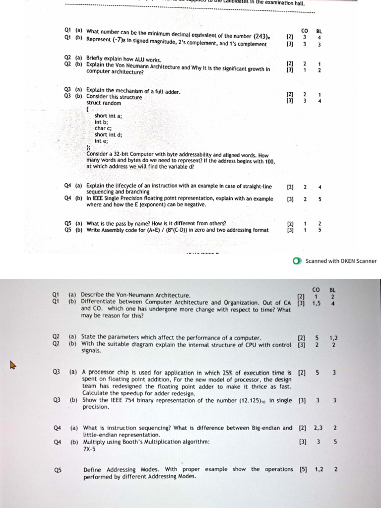 COA Mid papers | PDF