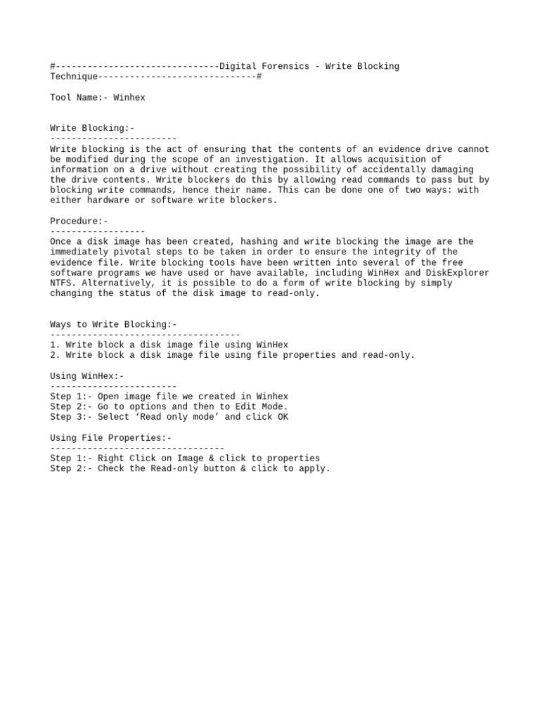 Lecture-8 Digital Forensics - Write Blocking | PDF