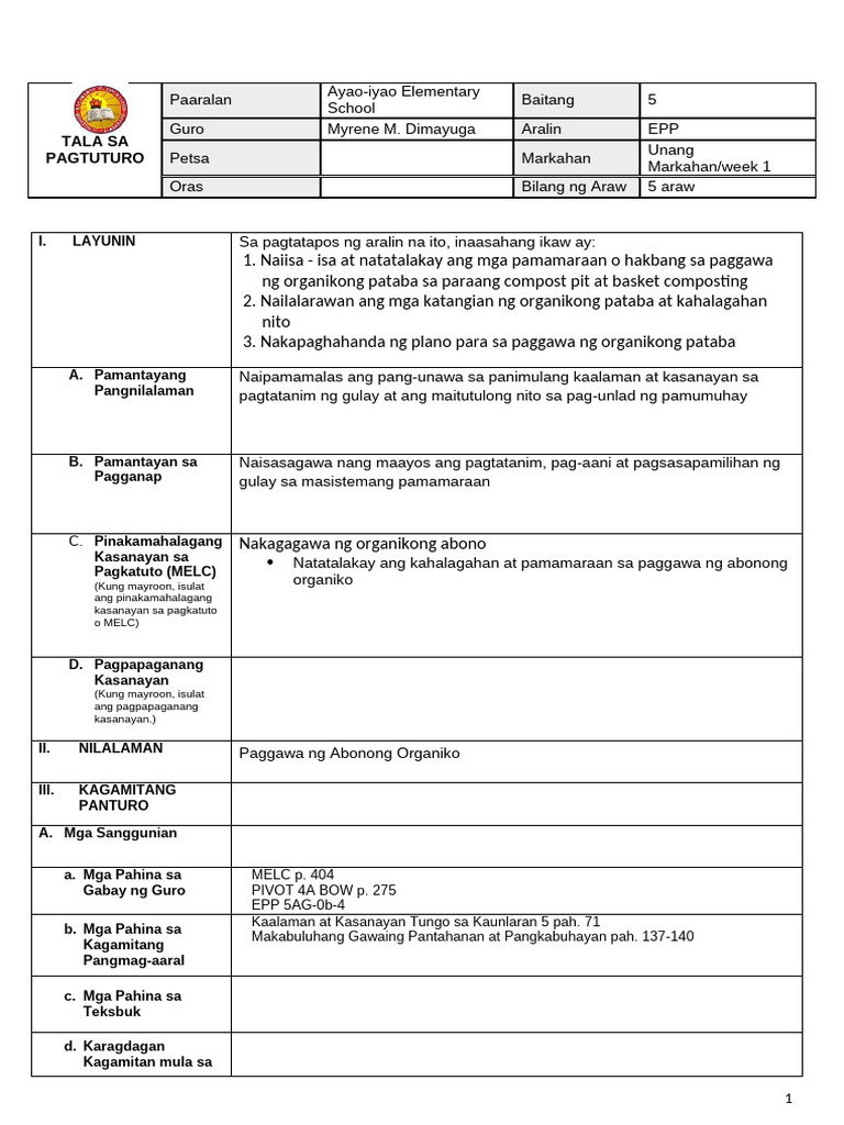 Sample-IDEA-Exemplars-in-EPP-5-WEEK-1-2 | PDF