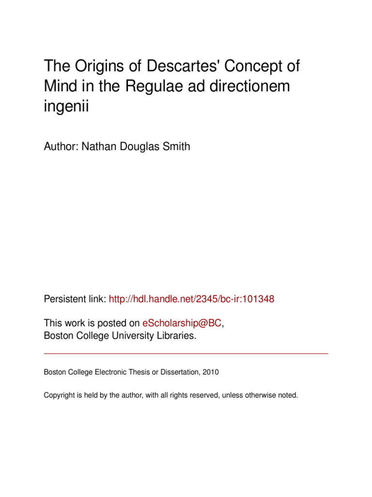The Origin of Descartes’ Concept of the Mind | PDF | René Descartes | Mind