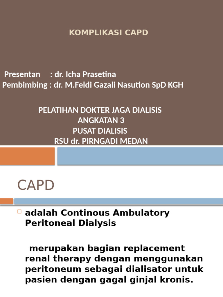 DR Icha, Komplikasi Capd | PDF