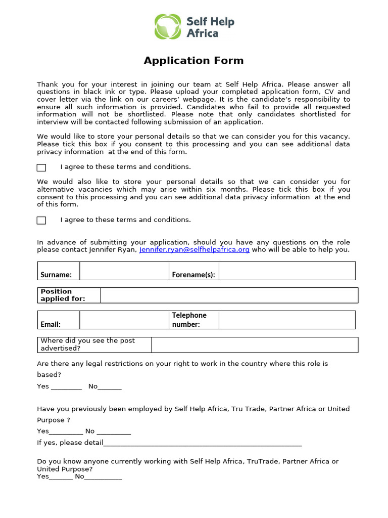 SHA Application Form Oct 21 | PDF | Employment | Salary