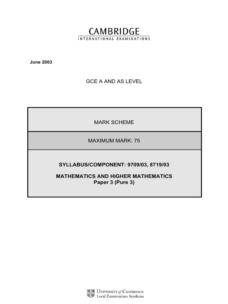 Gce A and As Level: June 2003 | PDF | Equations | Euclidean Vector