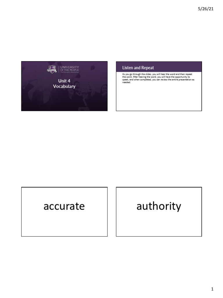 ENGL 0008 Unit 4 Flash Cards | PDF