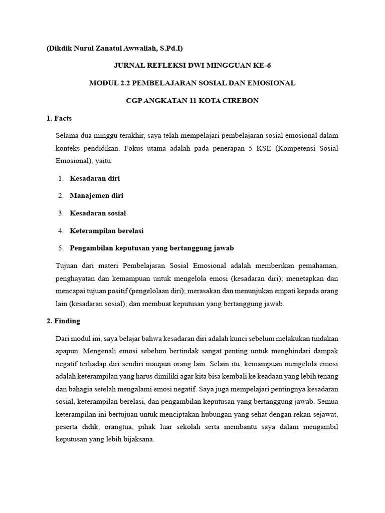 Jurnal Refleksi Dwi Mingguan Modul 2.2 PSE | PDF