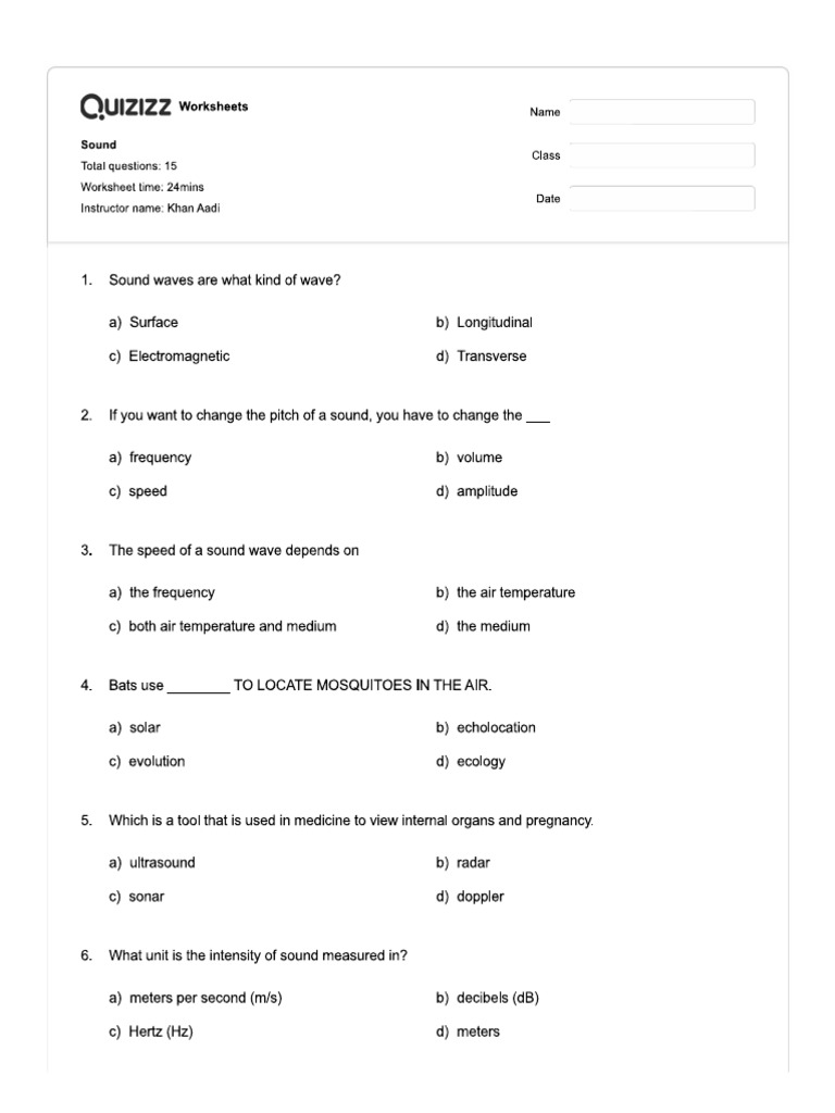 Sound Assignment Pdf