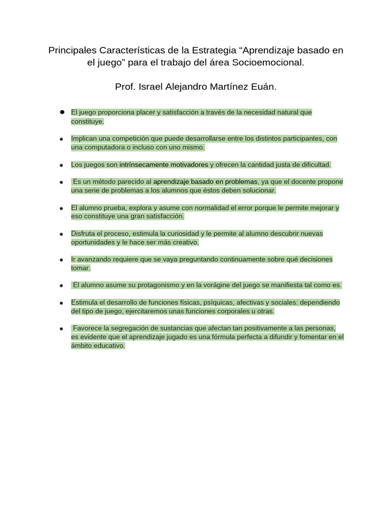 Estrategias Prof. Israel Alejandro Martínez Euán. | PDF