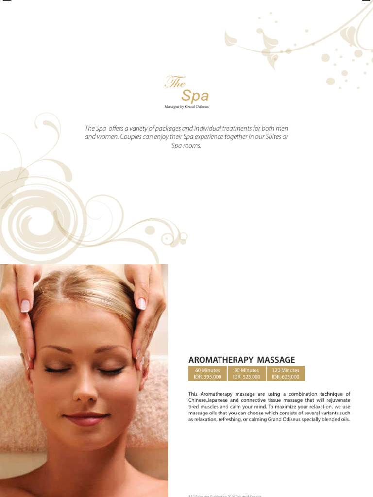 Spa Massage Menu in Semarang | PDF | Massage | Therapy
