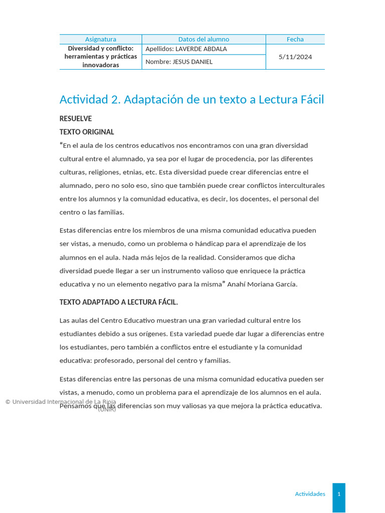 Laverde Abdala Jesus Daniel | PDF | Salón de clases | Aprendizaje