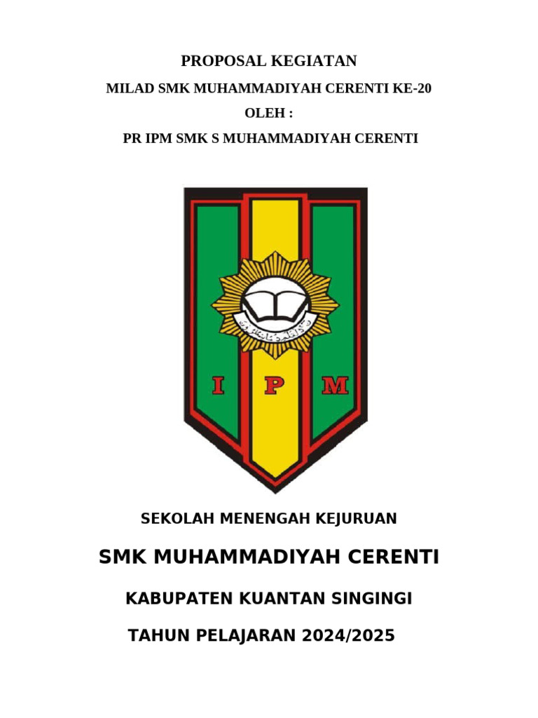 Proposal Milad SMK Muhammadiyah Cerenti Ke 20 | PDF