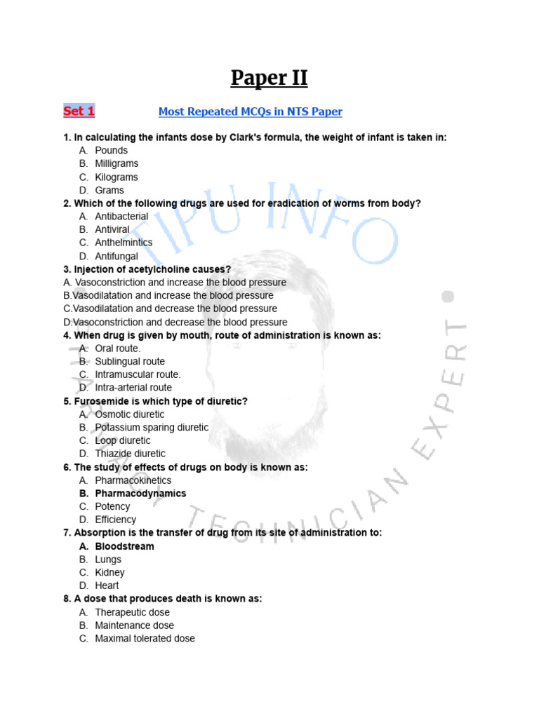 Updated Paper 2 MCQS | PDF | Pharmacy