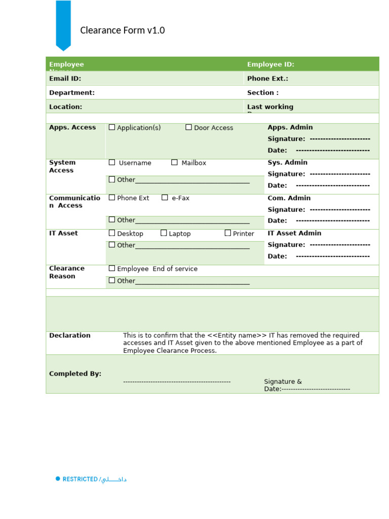 Employee Clearance v10 | PDF