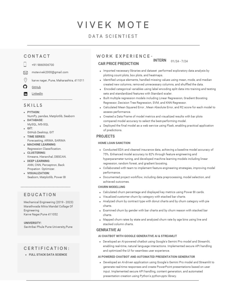 resume-pdf-regression-analysis-machine-learning