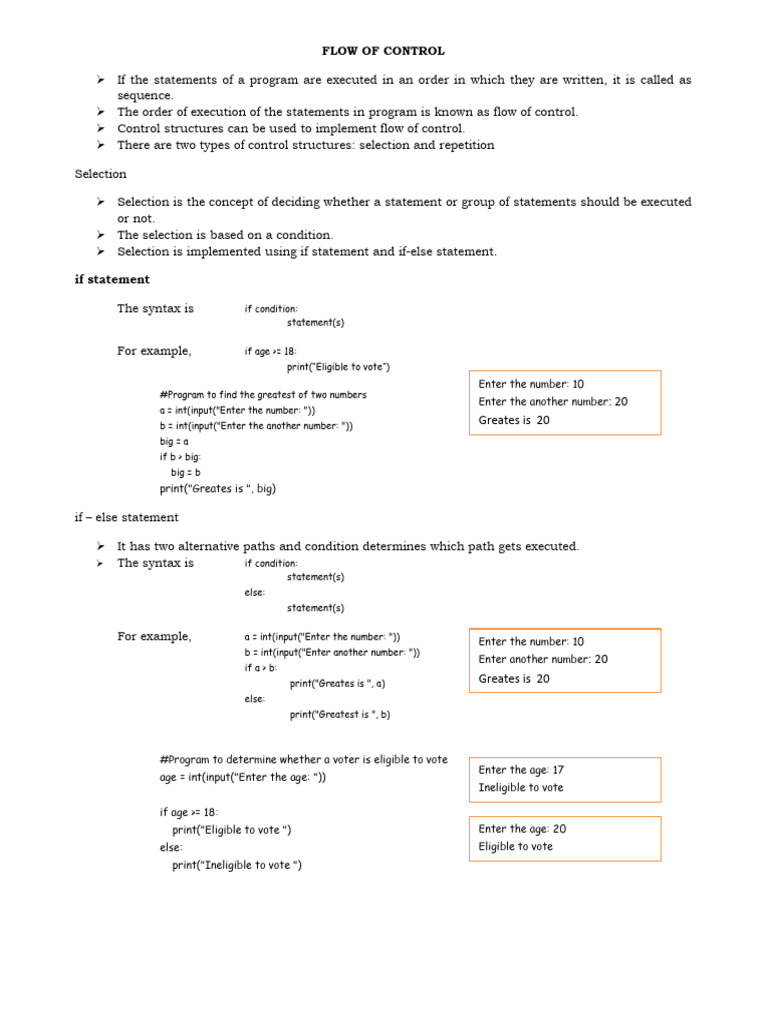 Flow-Of-Control | PDF | Control Flow | Parameter (Computer Programming) Flow-Of-Control | PDF | Control Flow | Parameter (Computer Programming)