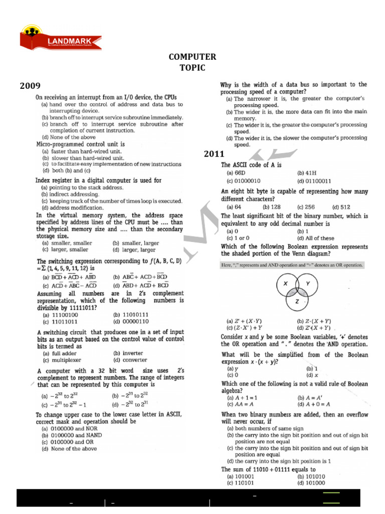 COMPUTER - PYQ Question | PDF