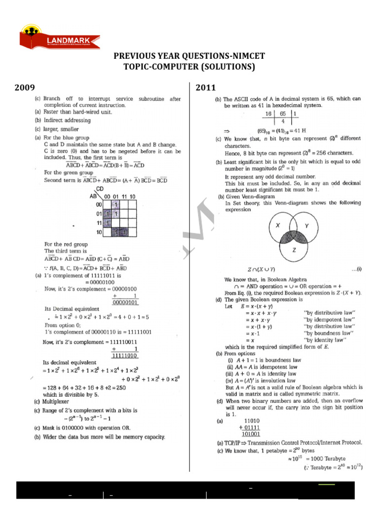 COMPUTER - PYQ Solution | PDF