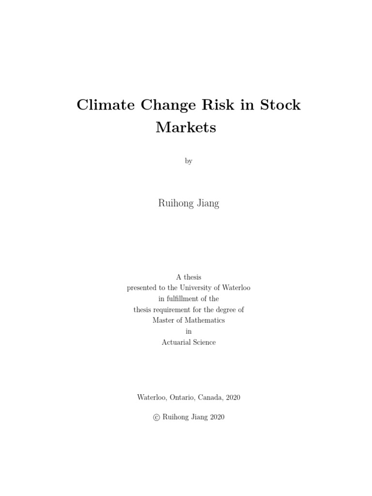 Jiang Ruihong | PDF | Efficient Market Hypothesis | Climate Change