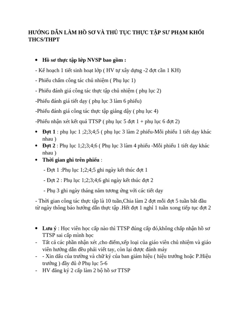 HD TTSP khối THCS -THPT | PDF