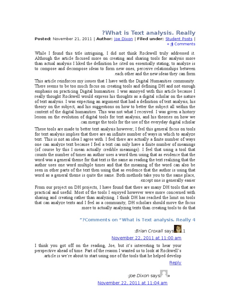 Introduction To Literary Text Analysis | PDF | Reading (Process) | Essays