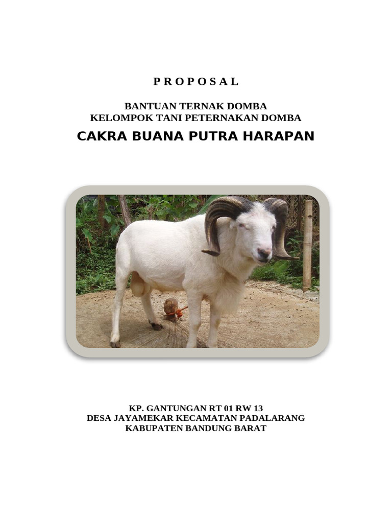 Proposal Ternak Domba Cakra Buana | PDF