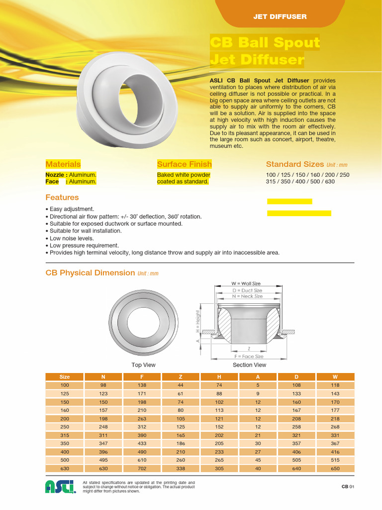 CB Ball Spout Jet Diffuser Overview | PDF | Nozzle | Mechanical Engineering