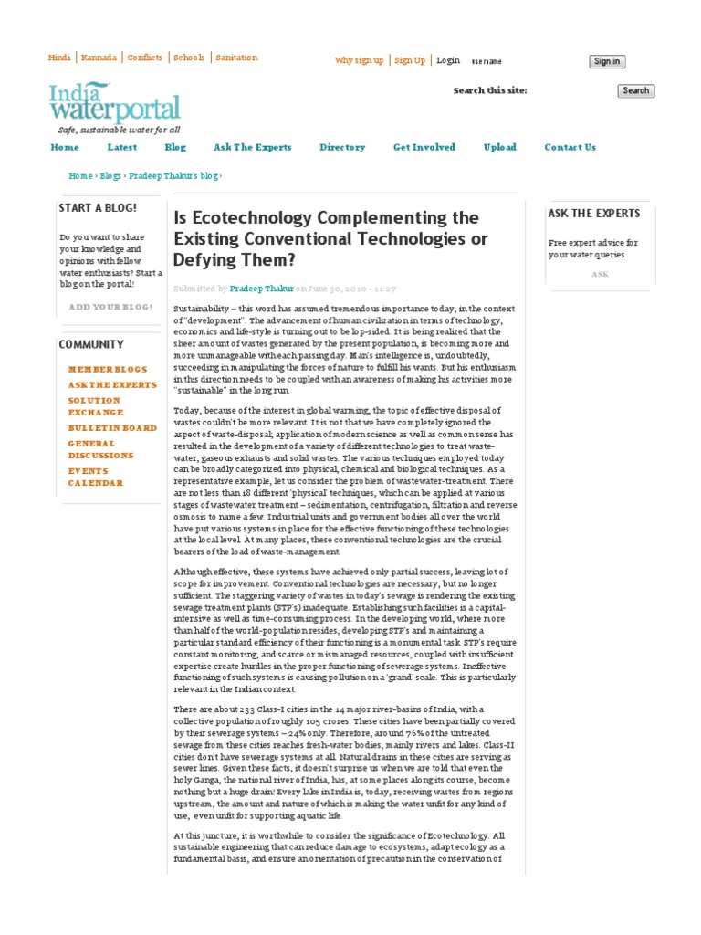 Is Eco Technology Complementing The Existing Conventional Technologies ...