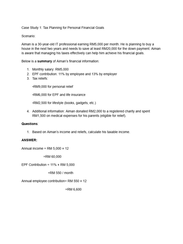 Tutorial Tax.docx | PDF | Expense | Life Insurance