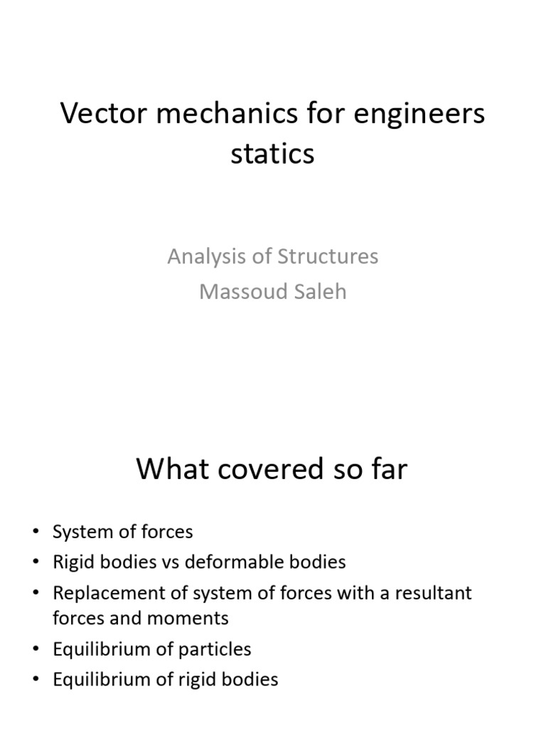 Statics Notes 2 Pdf Truss Force