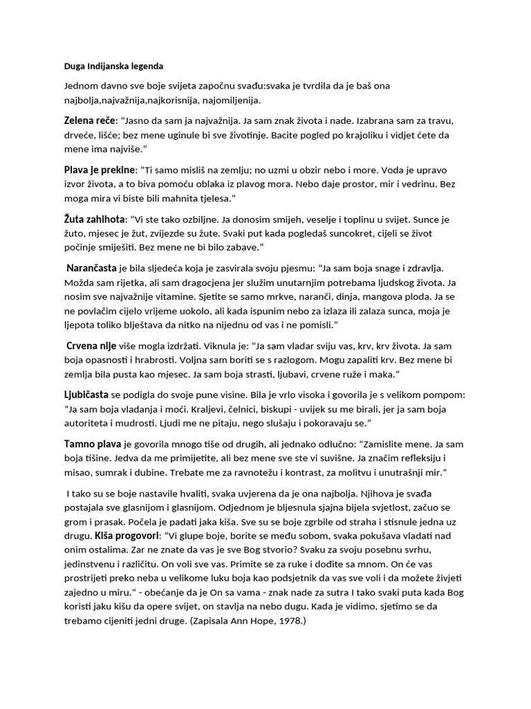 Duga Indijanska Legenda | PDF