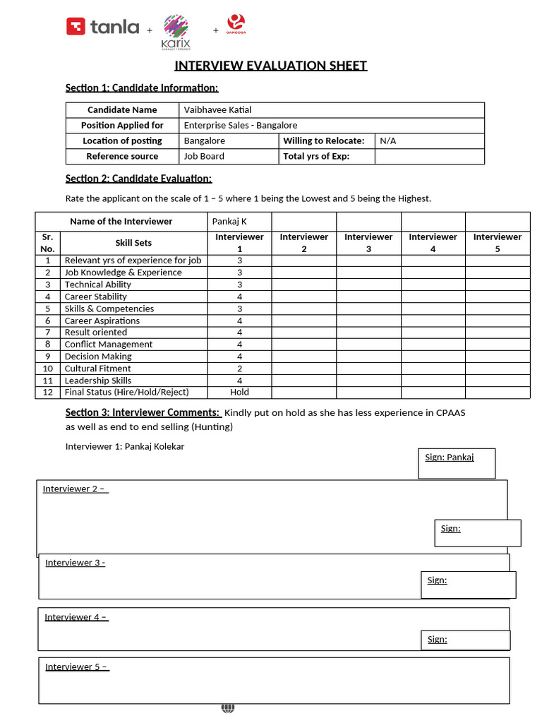 Interview Evaluation Summary | PDF | Leadership | Social Psychology