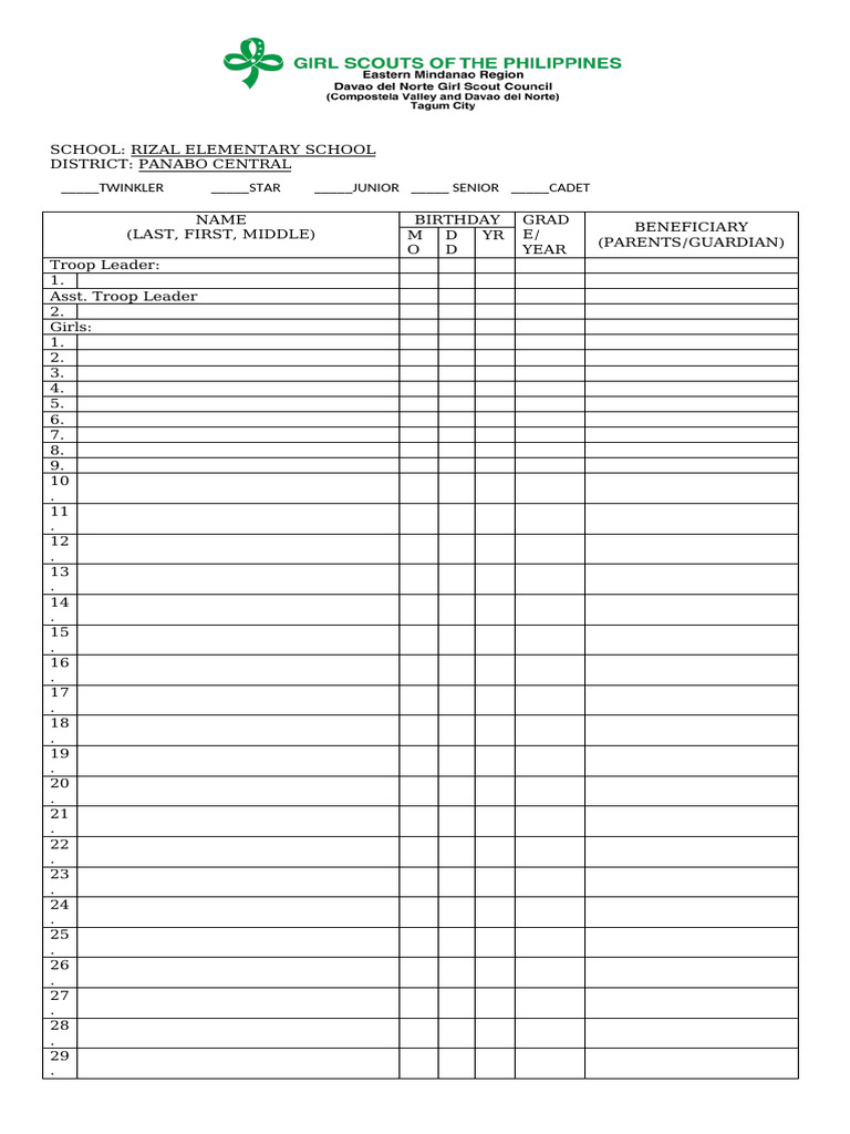 GSP Membership Registration Form | PDF