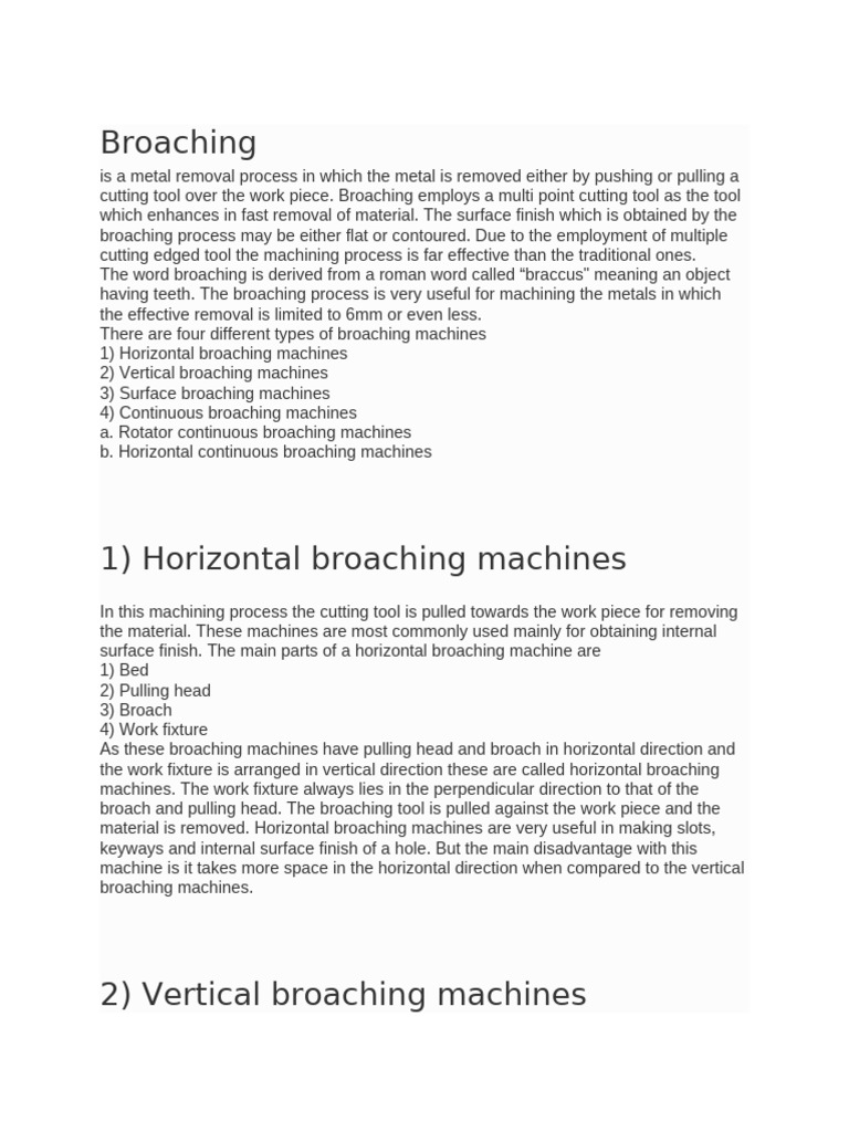 Broaching | PDF | Machining | Metalworking