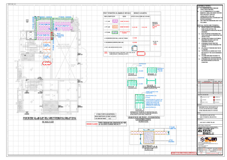 Fourth Slab Level Shuttering Drawing | PDF | Beam (Structure) | Civil ...