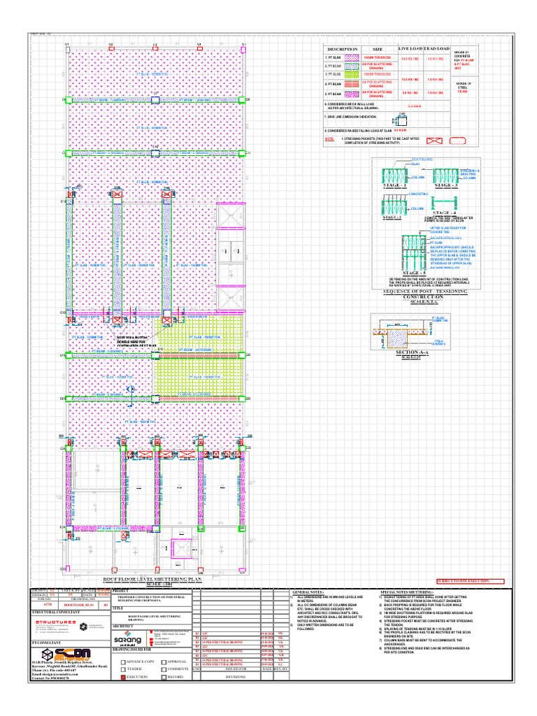 Shuttering Plan for PT Slab Construction | PDF | Structural Engineering ...